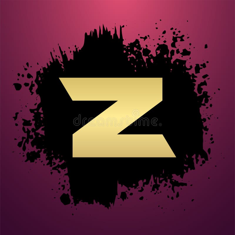 Z Gold Letter Logo Design with Simple Style Stock Vector - Illustration ...