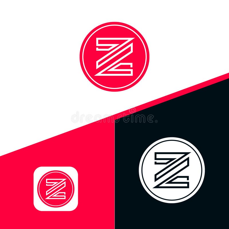 Z Letter Initial Icon Logo Design, Line Style Logo Design Stock Vector ...