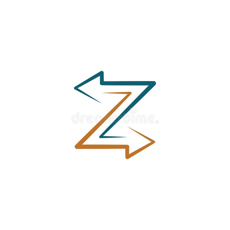 Z Letter Logo with Arrows Symbol Design Element Stock Vector ...