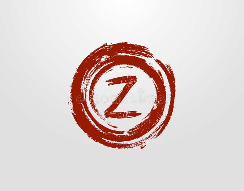 Z Letter Logo with Circle Grunge Splatter Element. Retro Logo Design ...