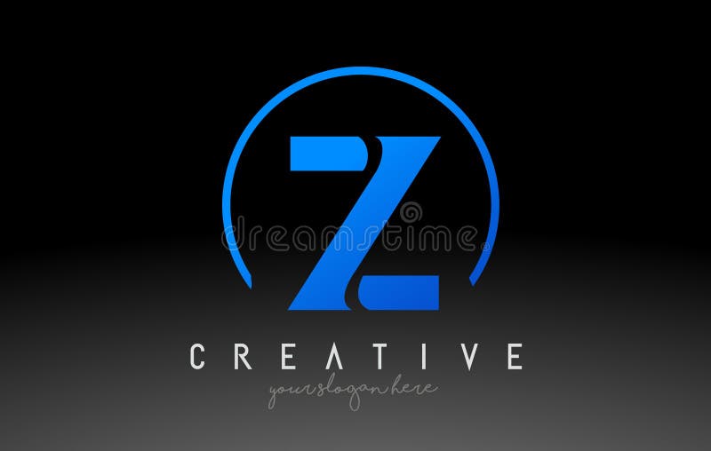 Z Letter Logo Design with Black Blue Color. Cool Modern Icon Template ...