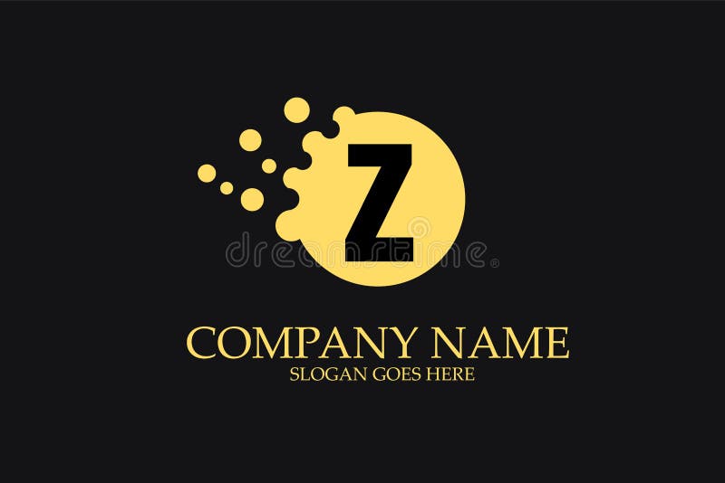 Z Letter Logo Design with Yellow Dots Stock Vector - Illustration of ...