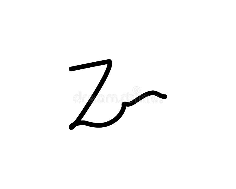 Z letter signature logo stock vector. Illustration of symbol - 110187441