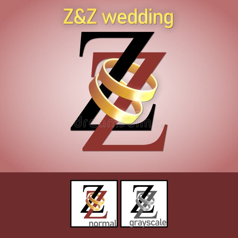 Z and Z Letter with Wedding Ring Logo. - Vector Stock Vector ...