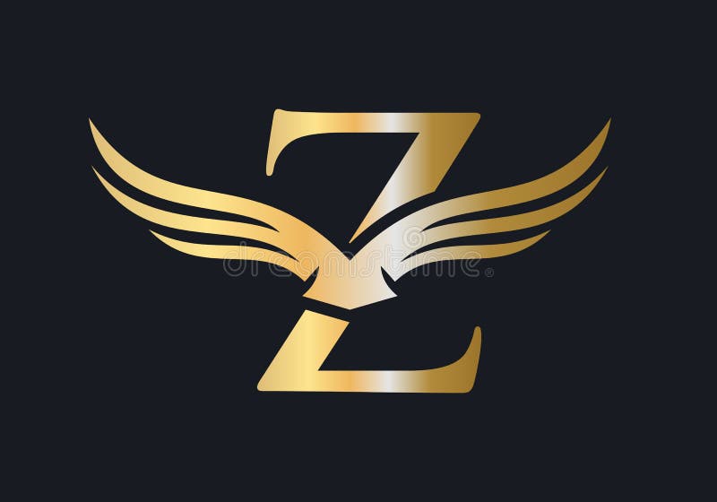 Z Letter Wing Logo Design. Initial Flying Wing Z Letter Logo Stock ...