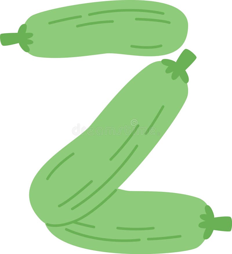 Z Letter Zucchini stock vector. Illustration of education - 300413344