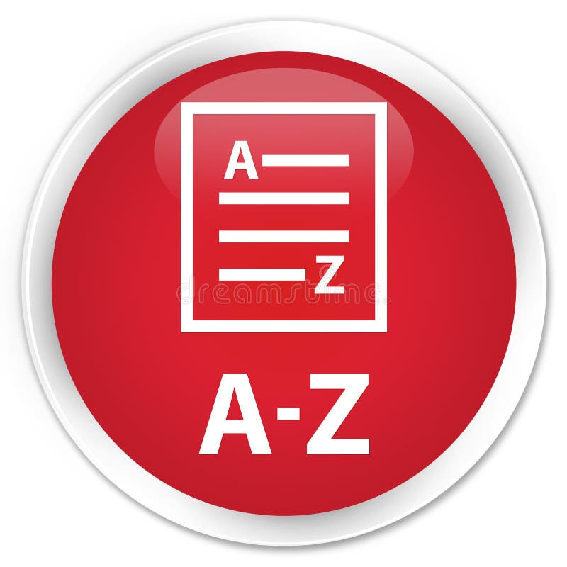 A-Z (list Page Icon) Premium Red Round Button Stock Illustration ...