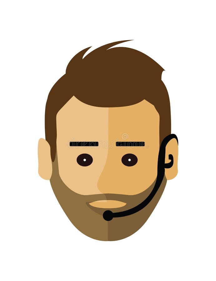 Man with a headset stock vector. Illustration of phone - 125417894