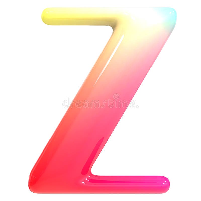 Z Number Gradient 3D with White Background Stock Illustration ...