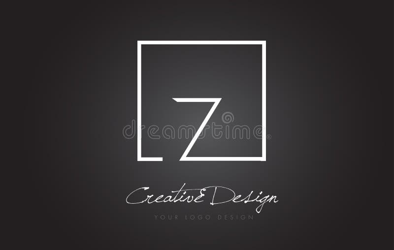 Z Square Frame Letter Logo Design with Black and White Colors. Stock ...