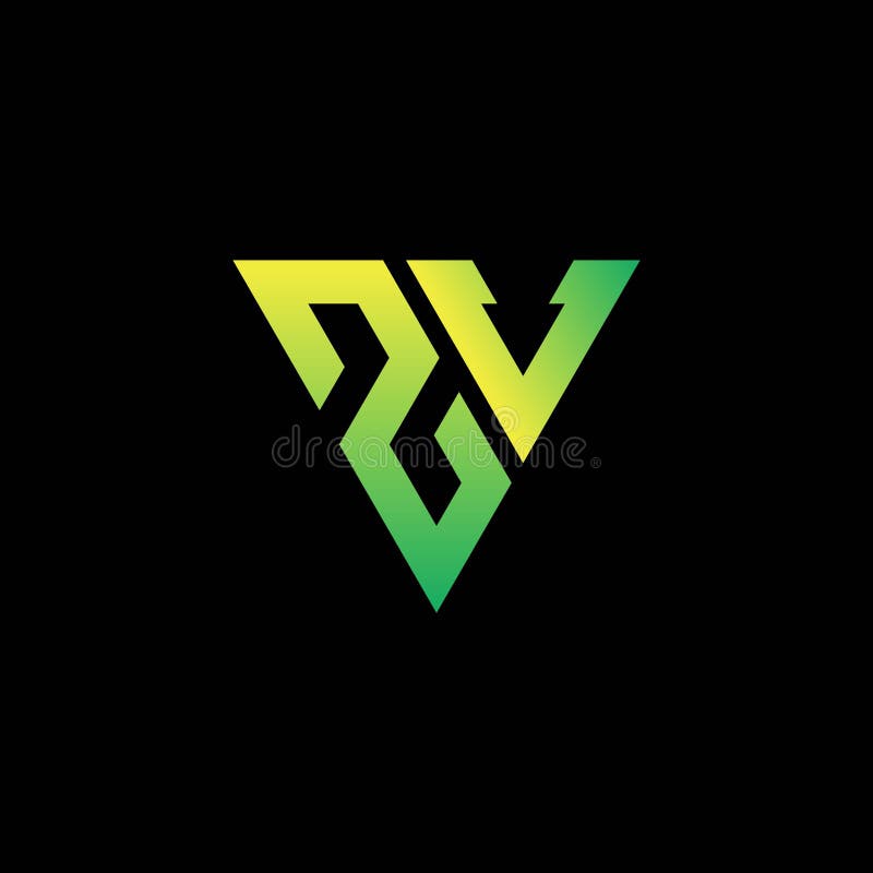 Z V Initial Triangle Logo Monogram with Triangle Shape Stock Vector ...
