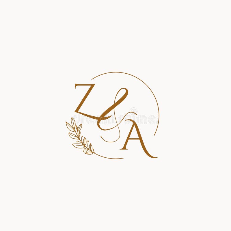ZA Initial Wedding Monogram Logo Stock Illustration - Illustration of ...