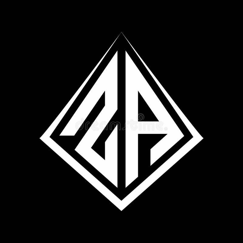 ZA Logo Letters Monogram with Prisma Shape Design Template Stock Vector ...