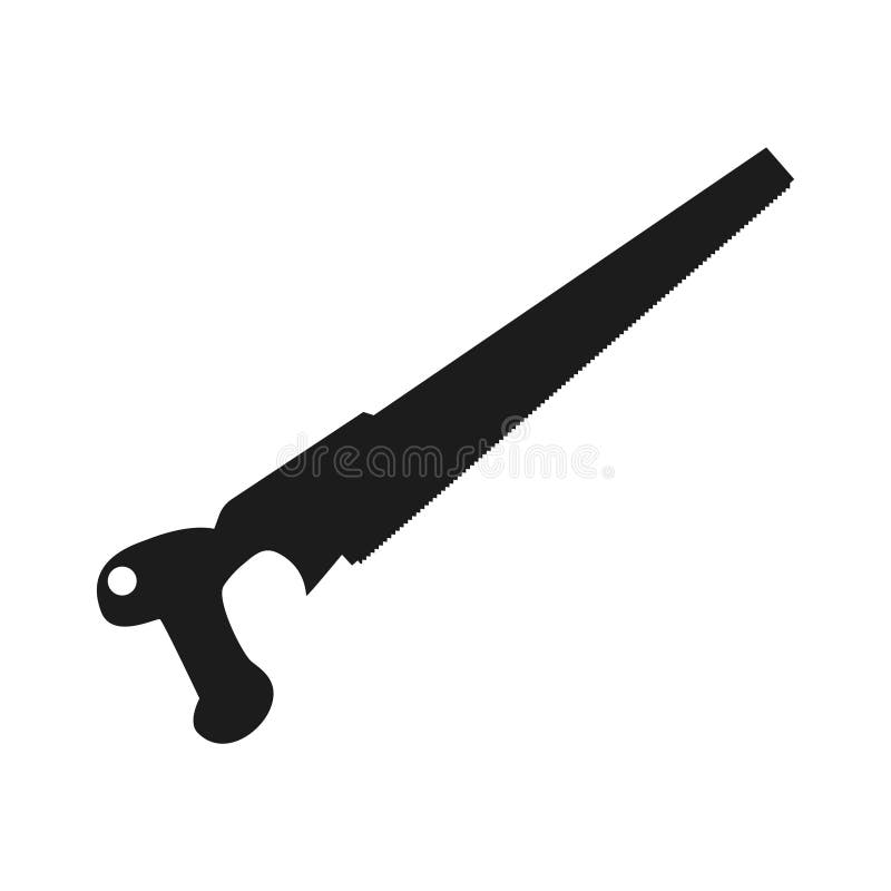 Zaag Vector Zwart Pictogram Op Witte Achtergrond Vector Illustratie ...