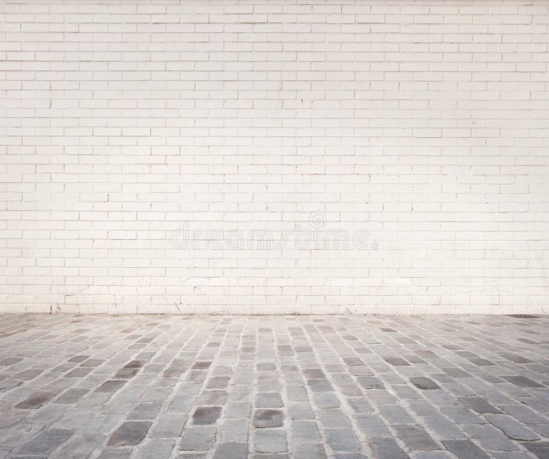 Zaal Met Witte Bakstenen Muur Stock Foto - Image of patroon, gebarsten ...