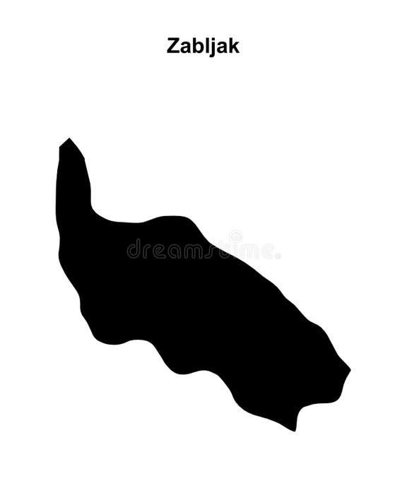 Zabljak outline map stock vector. Illustration of region - 360612276