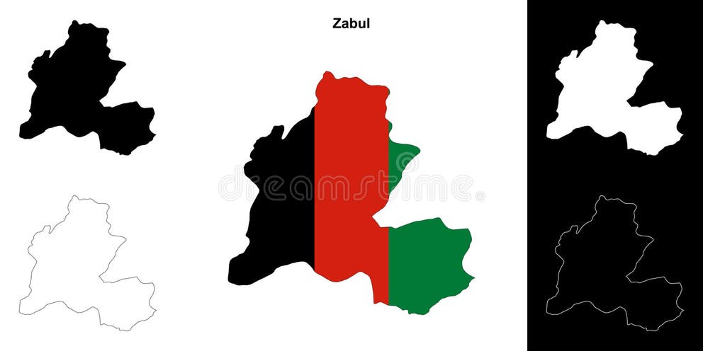 Zabul outline map stock vector. Illustration of afghanistan - 323726691