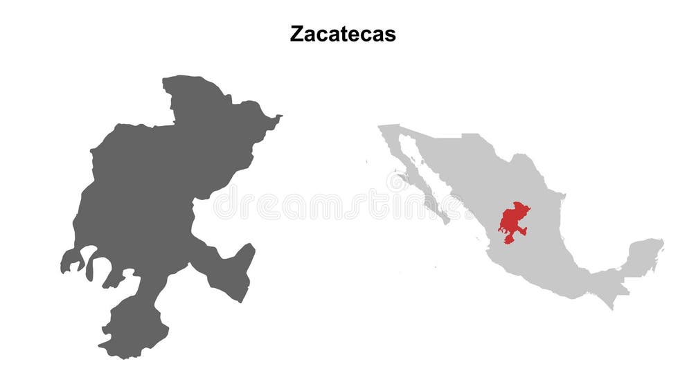 Zacatecas outline map stock vector. Illustration of zacatecas - 379012658