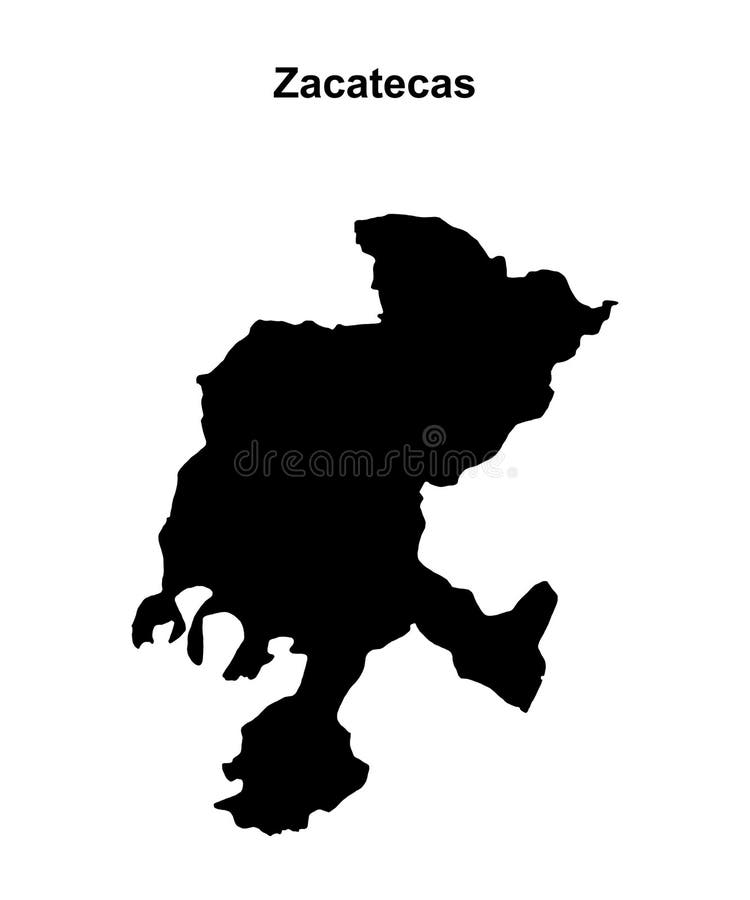 Zacatecas outline map stock vector. Illustration of mexico - 360476599