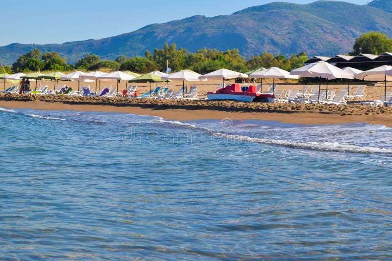 Zacharo strand, Grekland arkivfoto. Bild av peloponnesos - 112816174