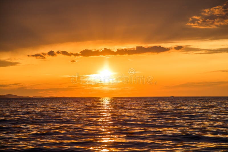 Zadar, Croatia - July, 2019: Sunset in Zadar Promenade, Croatia ...