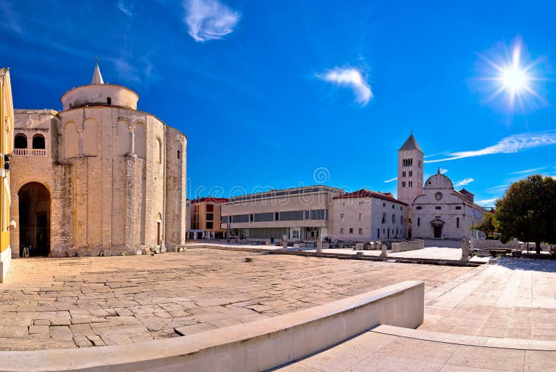 Zadar Historic Square Panoramic View Stock Image - Image of donatus ...