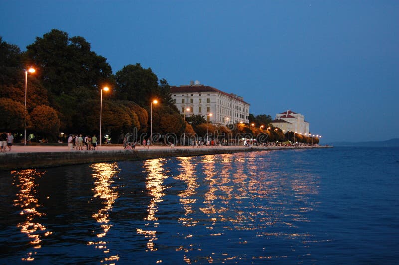 Zadar by night editorial image. Image of harbour, horv - 6086330
