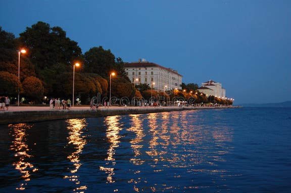 Zadar by night editorial image. Image of harbour, horv - 6086330