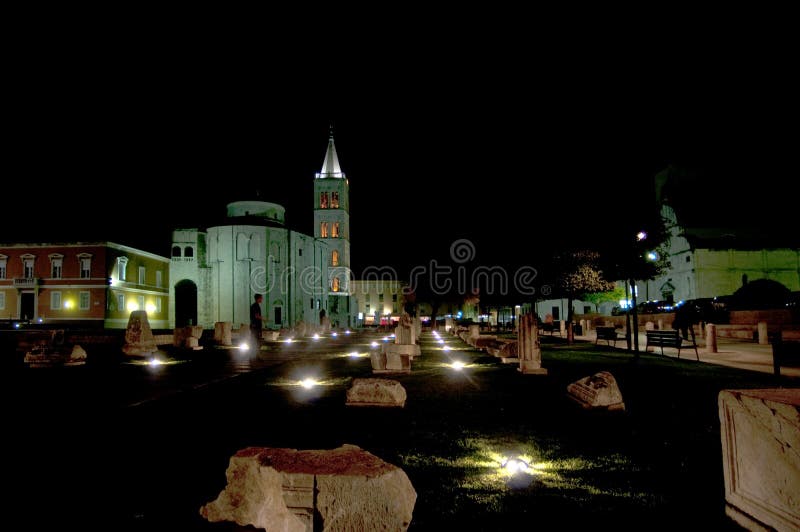 Zadar by night stock photo. Image of historic, dalmatia - 90372630