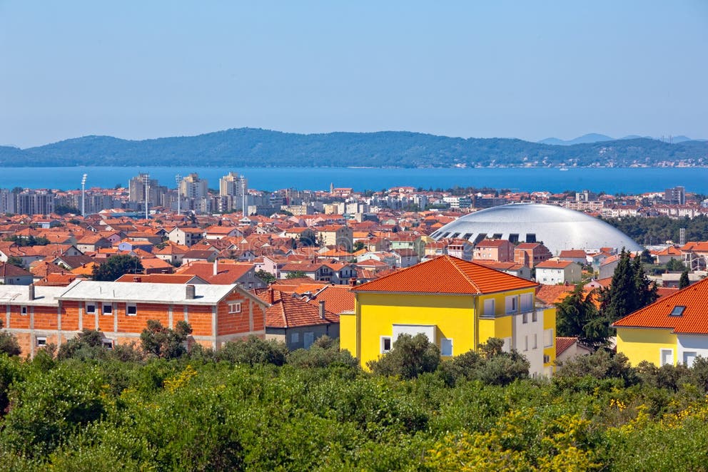 Zadar panorama stock photo. Image of surface, trees, roofs - 14971230