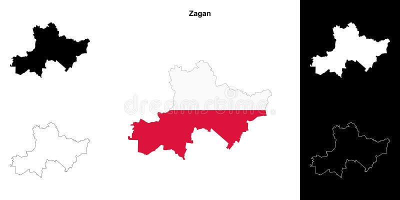 Zagan outline map stock vector. Illustration of zagan - 356926916