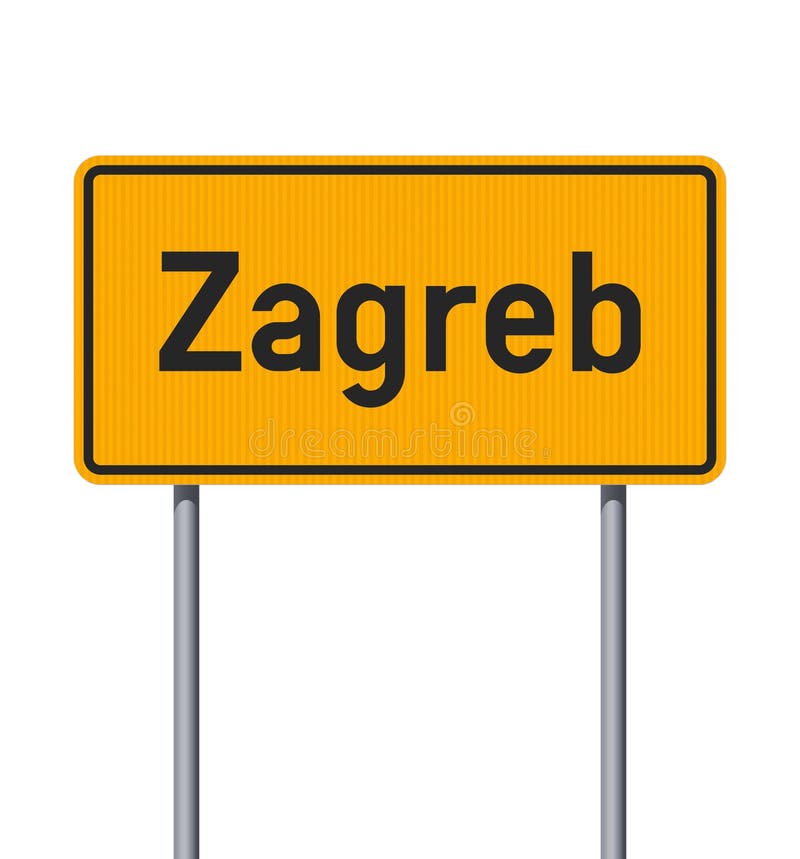 City of Zagreb road sign stock illustration. Illustration of reflective ...