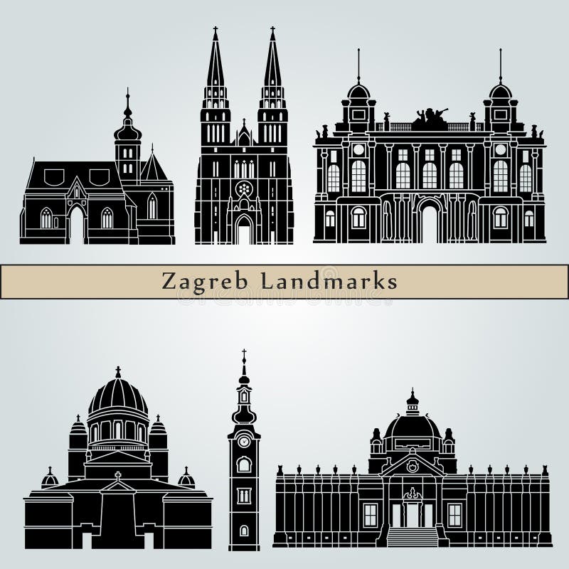 Zagreb Emblem stock vector. Illustration of city, symbols - 58381150