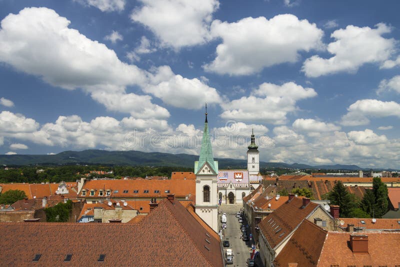 Zagreb Upper Town Cityscape Stock Image - Image of cityscape ...