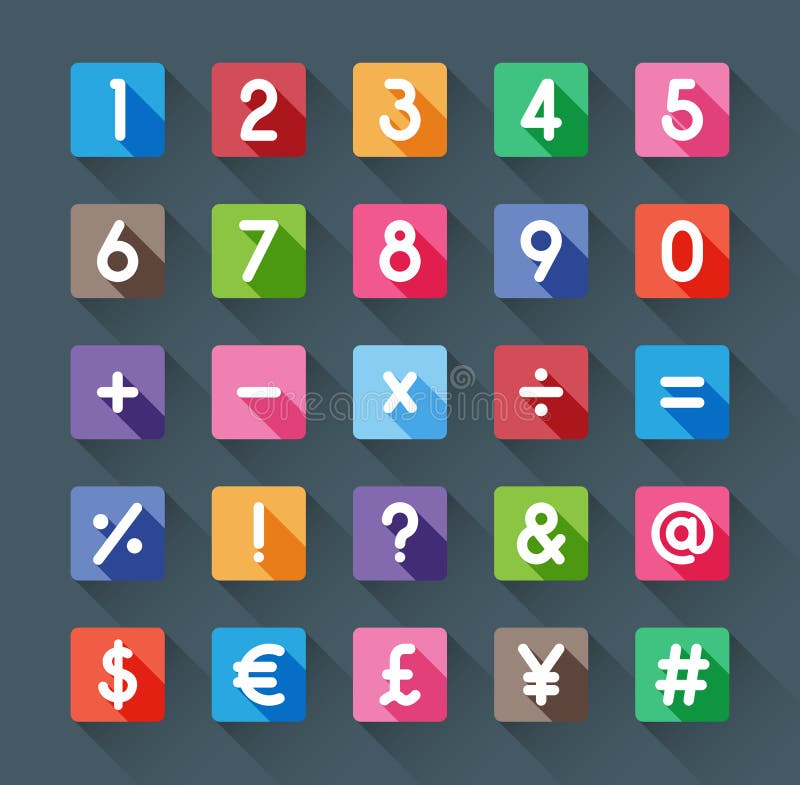 Regenbogenzahlen Und -symbole Vektor Abbildung - Illustration von farbe ...