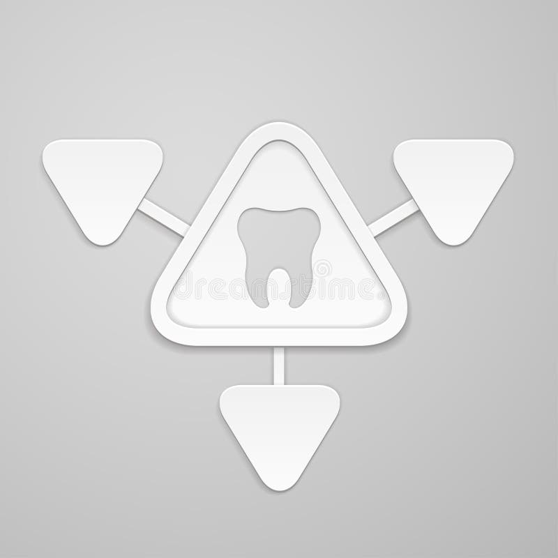 Zahn in und um Dreieck stock abbildung. Illustration von medizin - 42571244