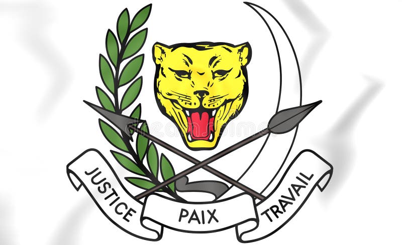 Zaire Coat of Arms 1971-1997. Stock Illustration - Illustration of ...