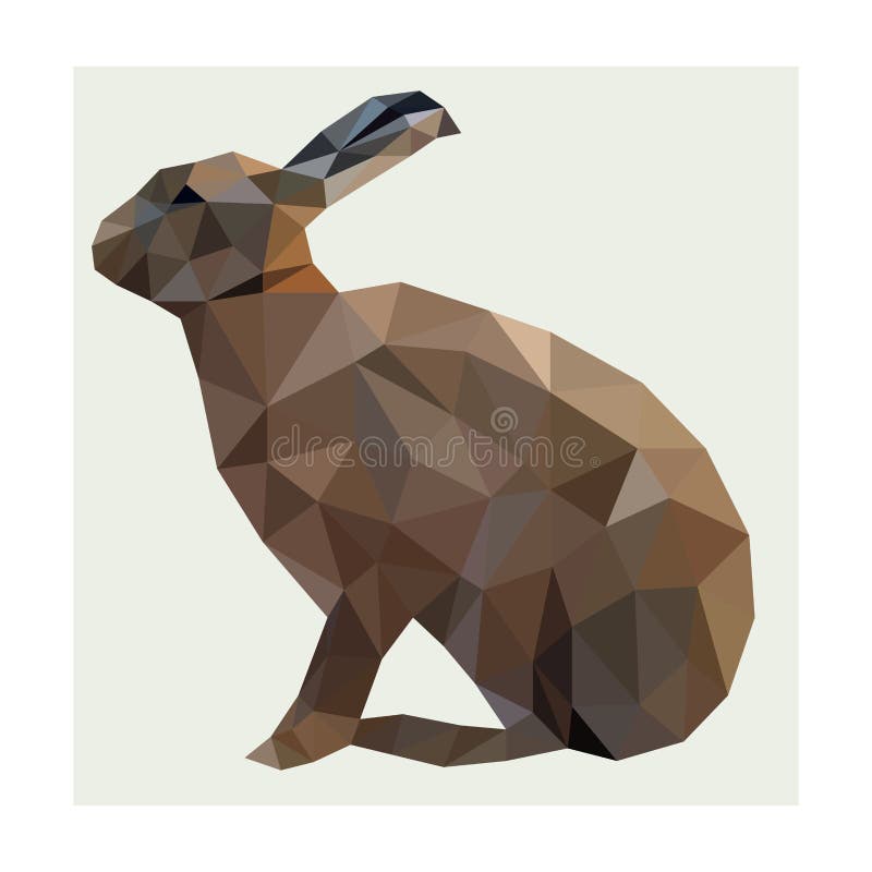 Low Poly Wild Vector Rabbit Stock Vector - Illustration of polygon ...