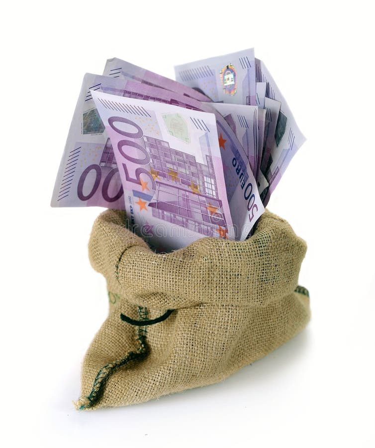 Zak geld met verschillend stock afbeelding. Afbeelding bestaande uit ...