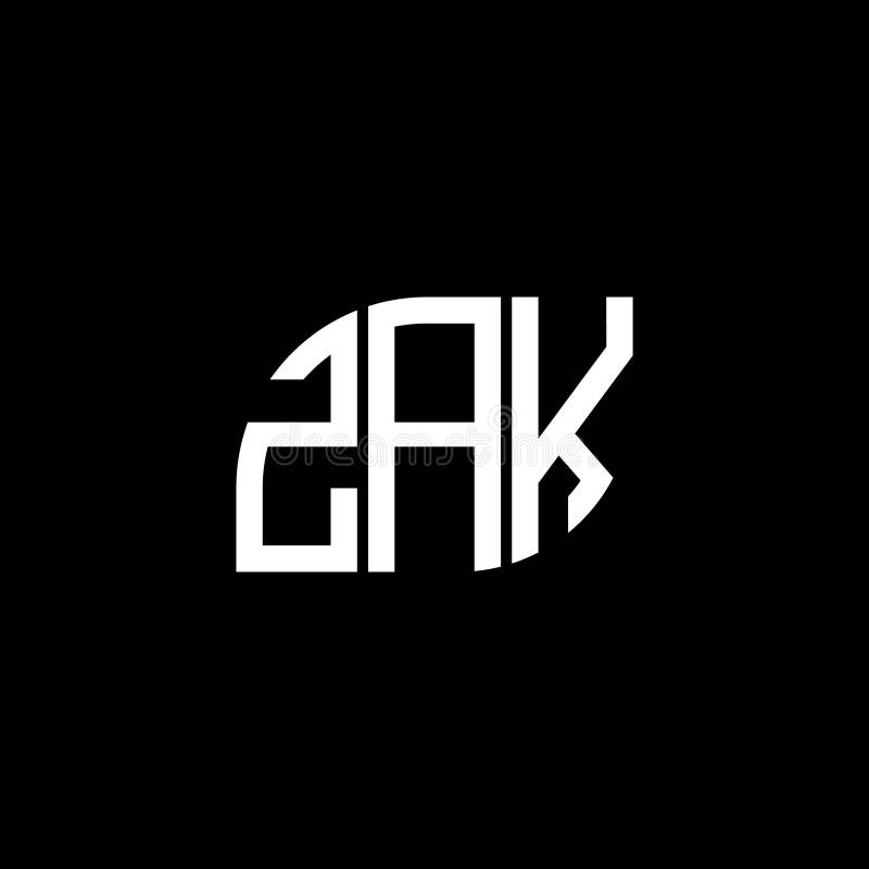 ZAK Letter Logo Design on Black Background. ZAK Creative Initials ...