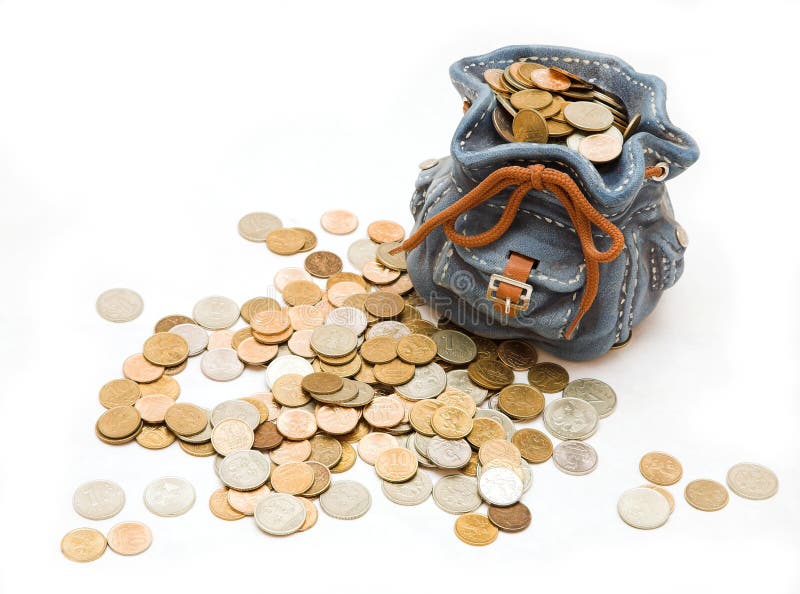 Zak met geld stock afbeelding. Image of munt, dollar, vreugde - 2310347