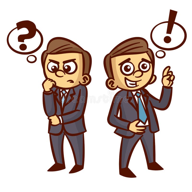 Zakenman Ponder Question Idea Vector Illustratie - Illustration of knap ...