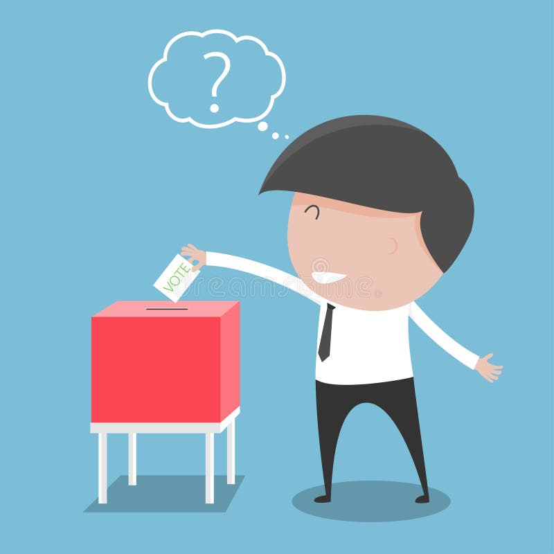 Zakenmanstem Bij Stembus Vector Illustratie Vector Illustratie ...