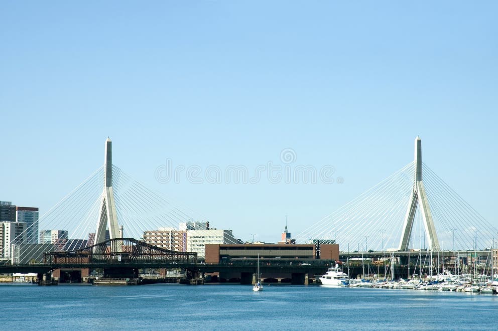 Zakim Bridge 1 stock photo. Image of craft, harbor, pier - 1491618