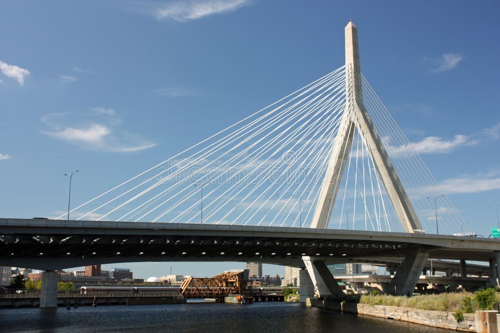 Zakim Bridge stock image. Image of skyline, zakim, architecture - 6451967