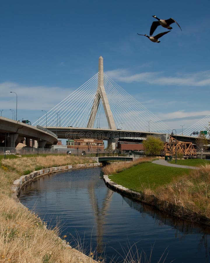 Zakim Bridge stock image. Image of bridge, charles, boston - 9547619