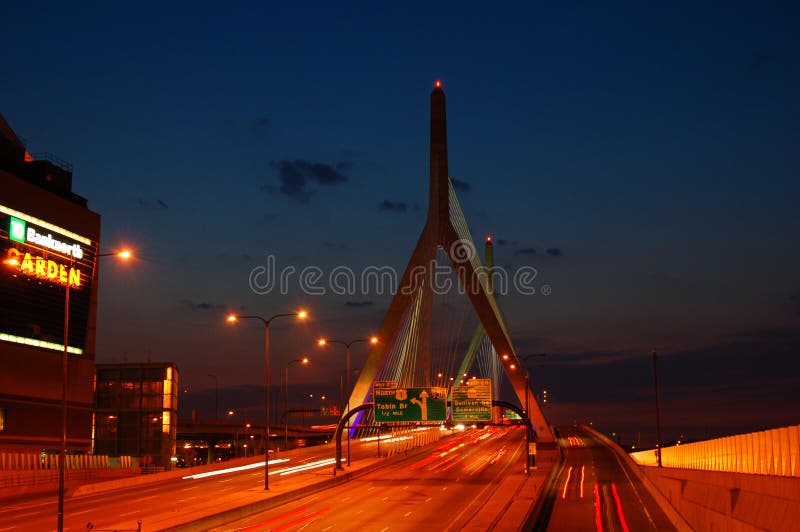 Zakim Bridge, Boston stock photo. Image of economics - 99596222