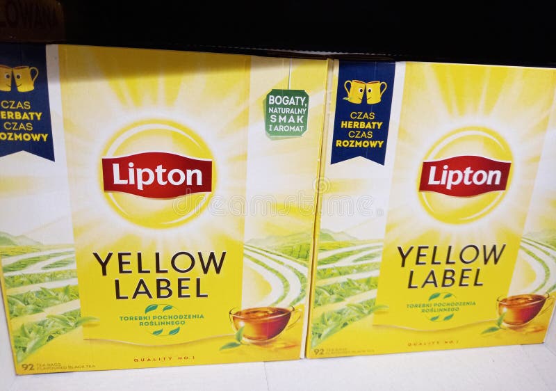 Zalasewo, Poland - 9 October 2023: Lipton Yellow Label Tea Editorial ...