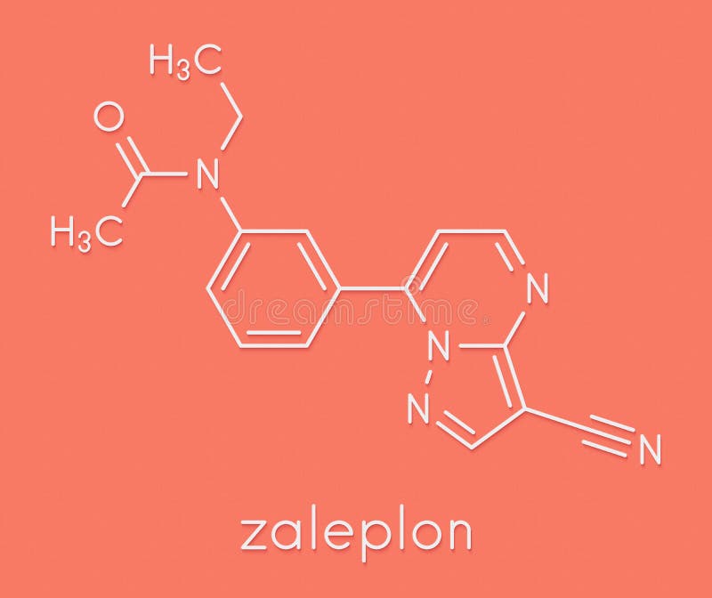 Zaleplon Hypnotic Drug Molecule (sleeping Pill). Atoms are Represented ...