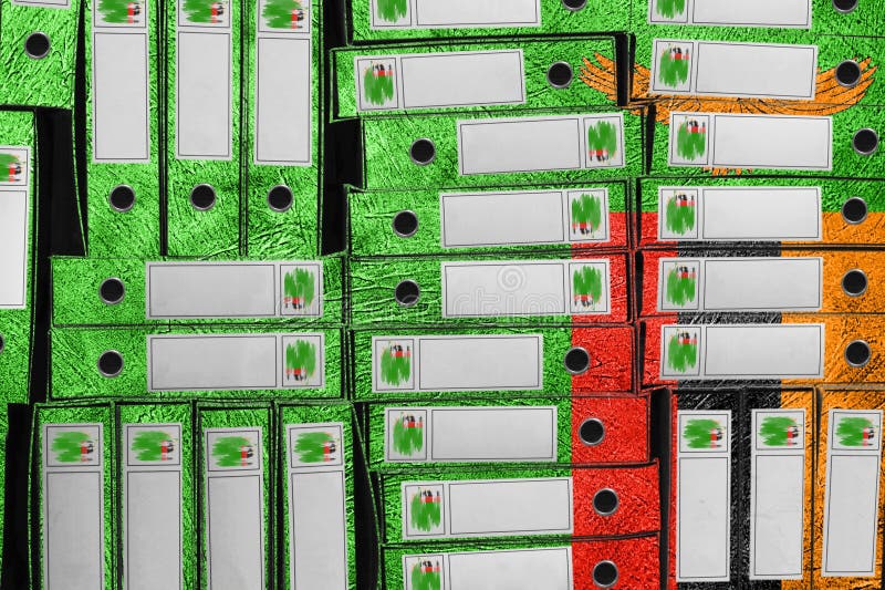 Zambia Flag Colors Folder Stack, Bureaucracy and Government ...